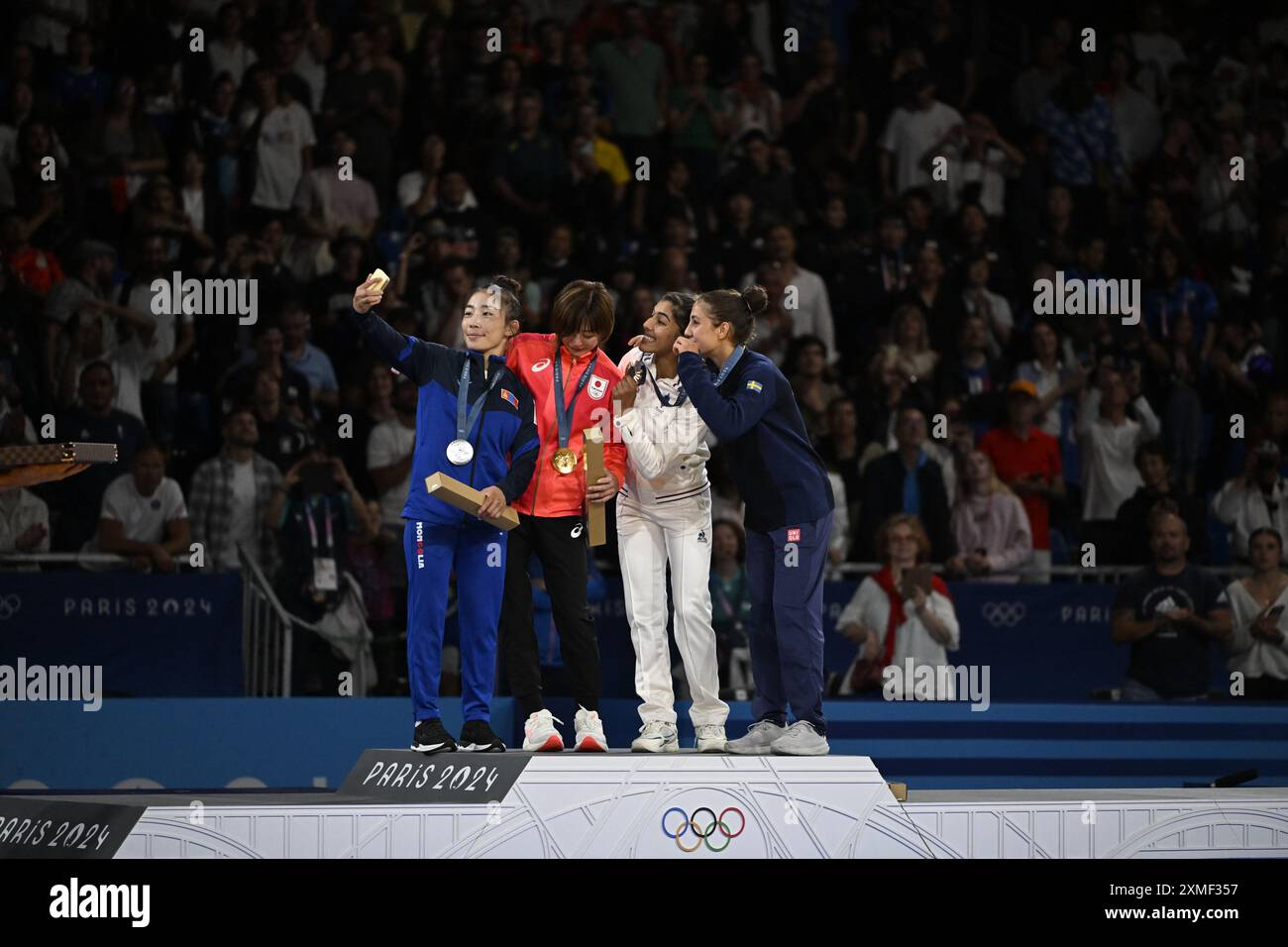 Paris-France July 27, 2024 Paris 2024 Olympics, judo fights during the ...