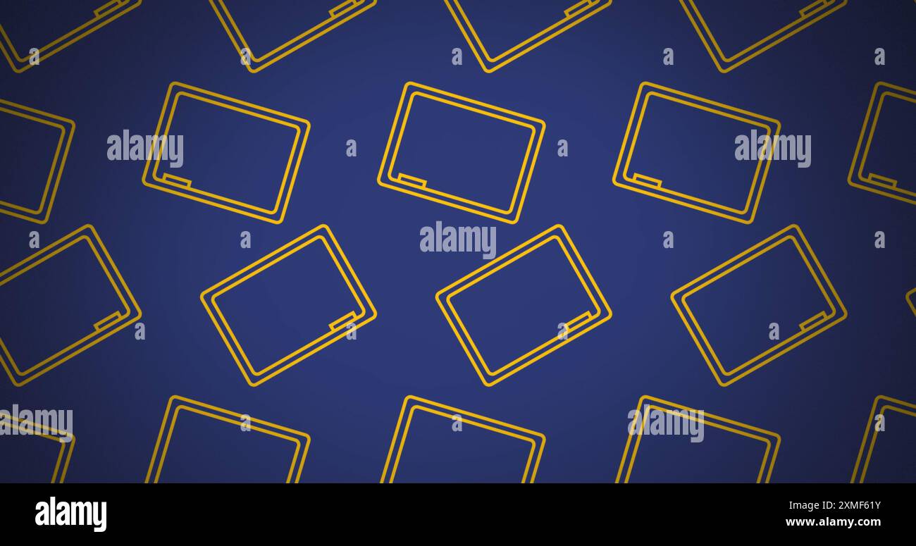 Image of chalkboard and chalk icons in seamless pattern against copy ...