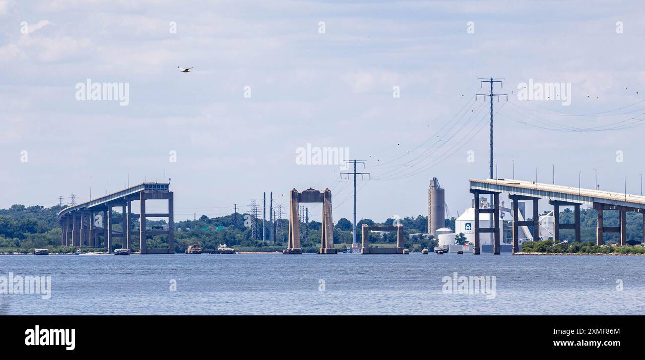 Francis Scott Key Bridge After Demolition Stock Photo - Alamy