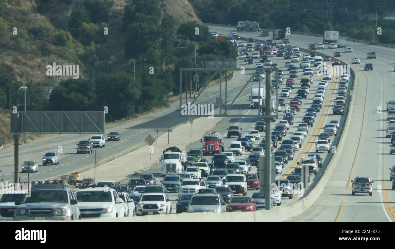 Los Angeles, California, USA 23rd July 2024 Traffic on 14 Freeway in ...