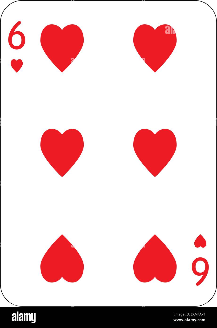 Playing card six hearts hi-res stock photography and images - Alamy