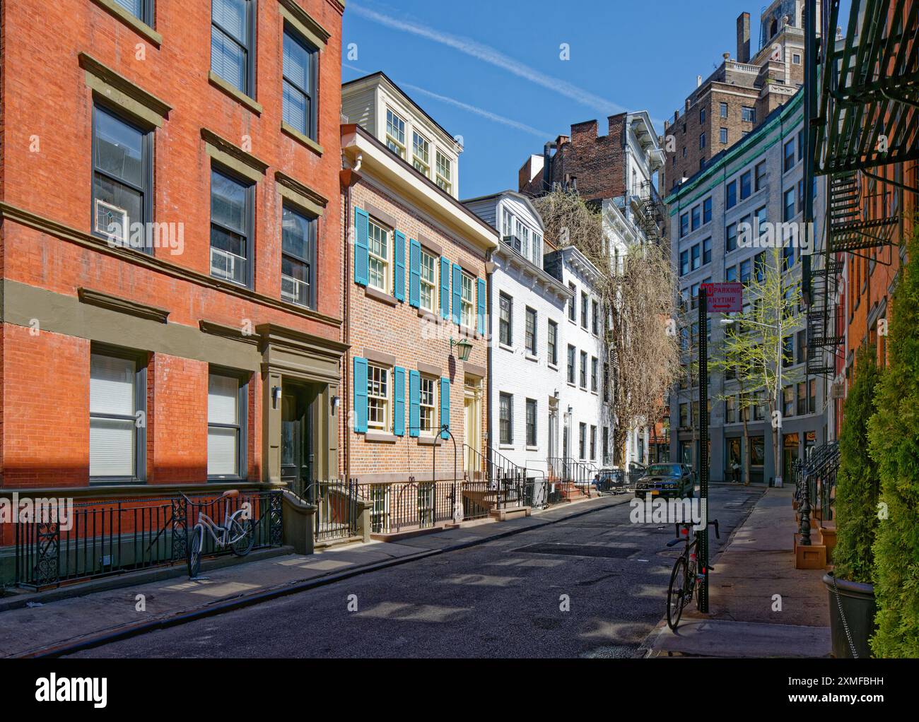 Federal style brick row houses built in the early 1800s predominate on ...
