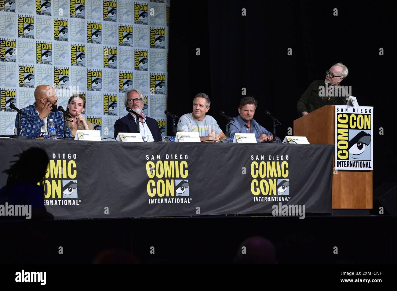 Common, from left, Rebecca Ferguson, Graham Yost, Hugh Howey, Steve ...