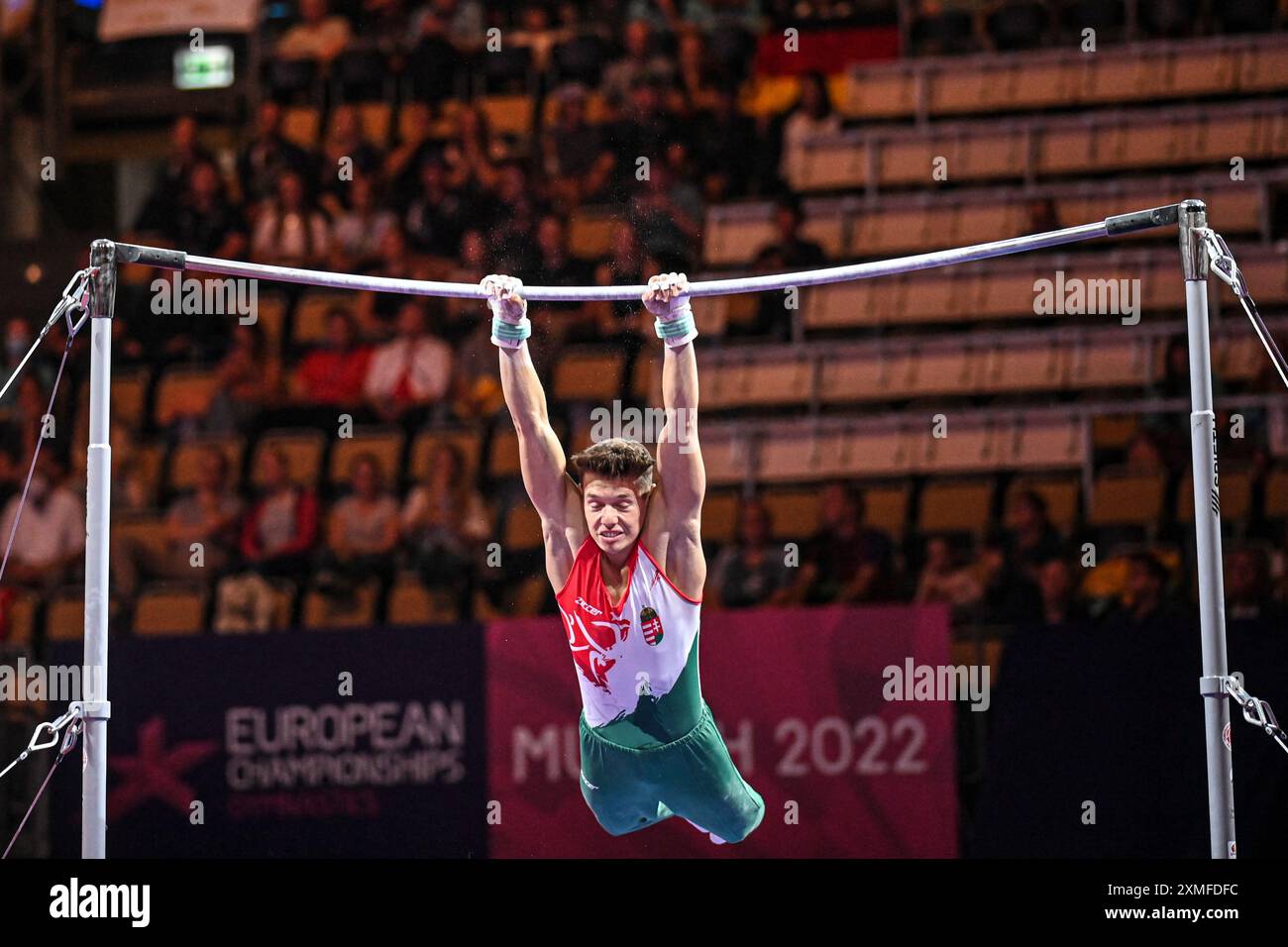 Krisztofer Meszaros (Hungary), horizontal bar. European Championships ...