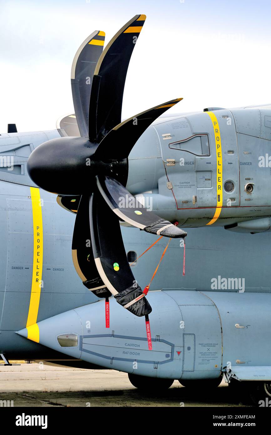 RIAT 2024 Fairford an RAF Airbus A400M Atlas C1 is a four engine transport aircraft showing the ...