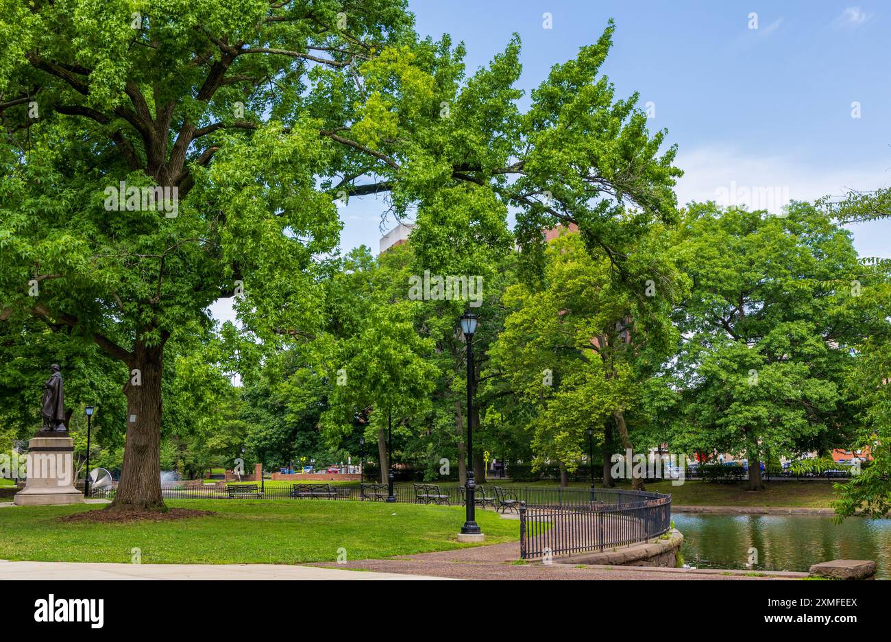 The Harford city skyline as seen from Bushnell Park, Hartford ...