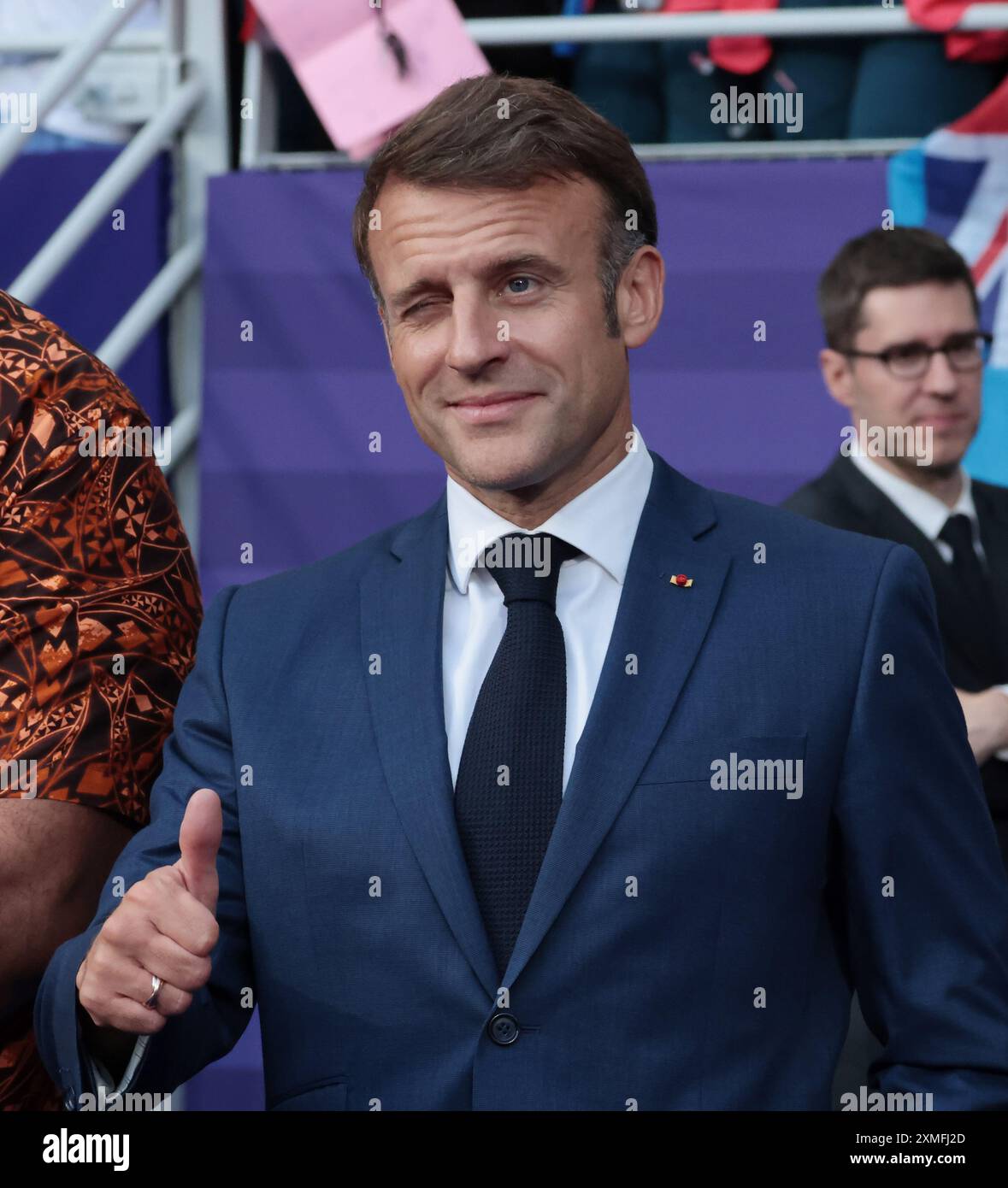 Paris, France. 27th July, 2024. France's President Emmanuel Macron ...