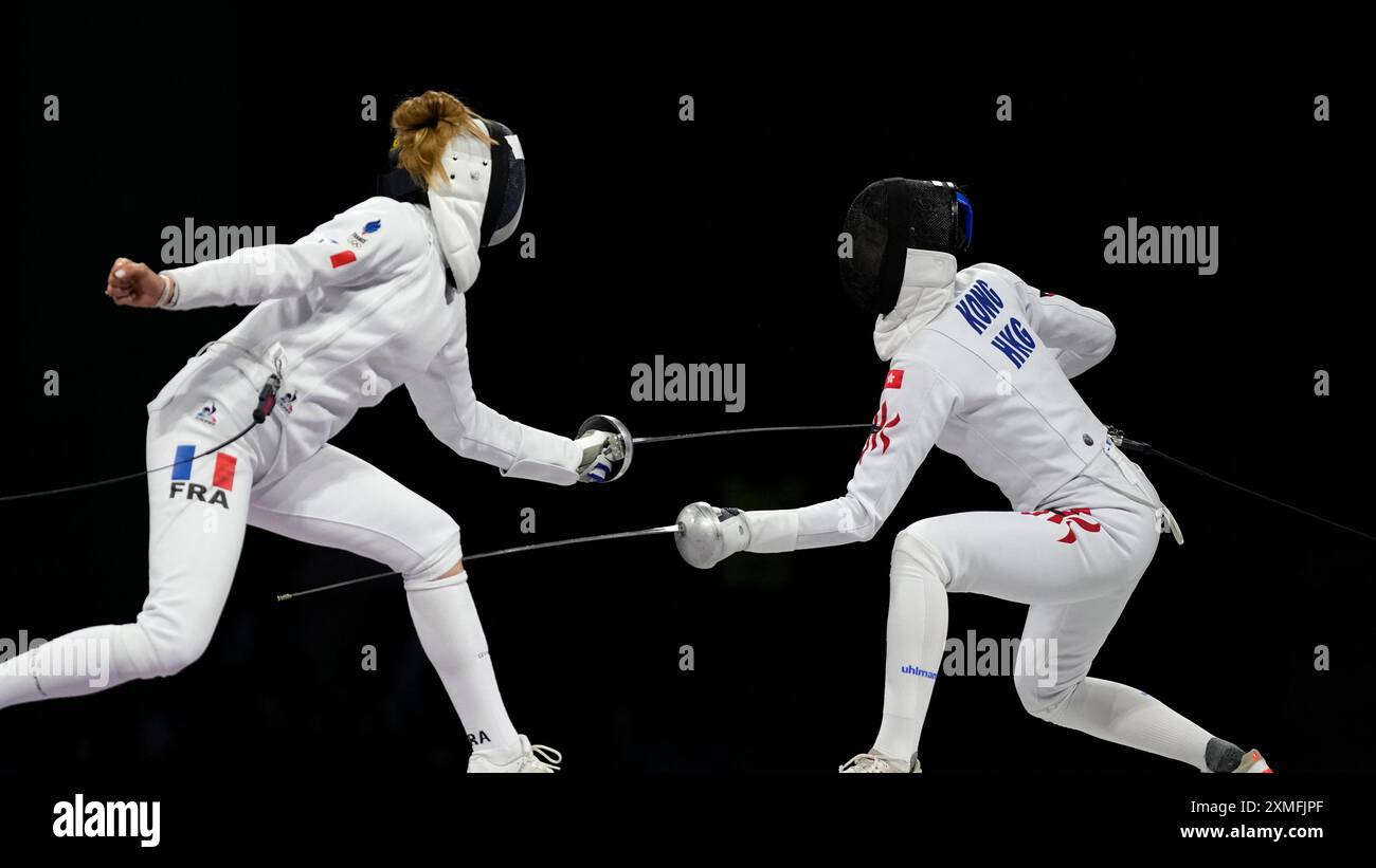 France's Auriane Mallo Breton, left, and Hong Kong's Kong Man Wai ...