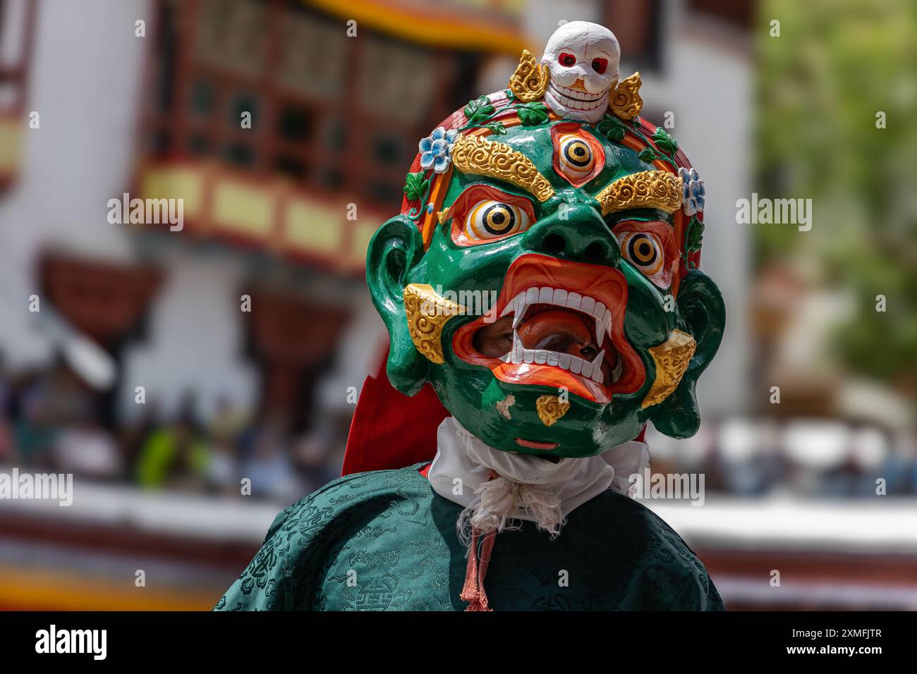 Colorful mask dance also called cham dance being performed at Hemis ...