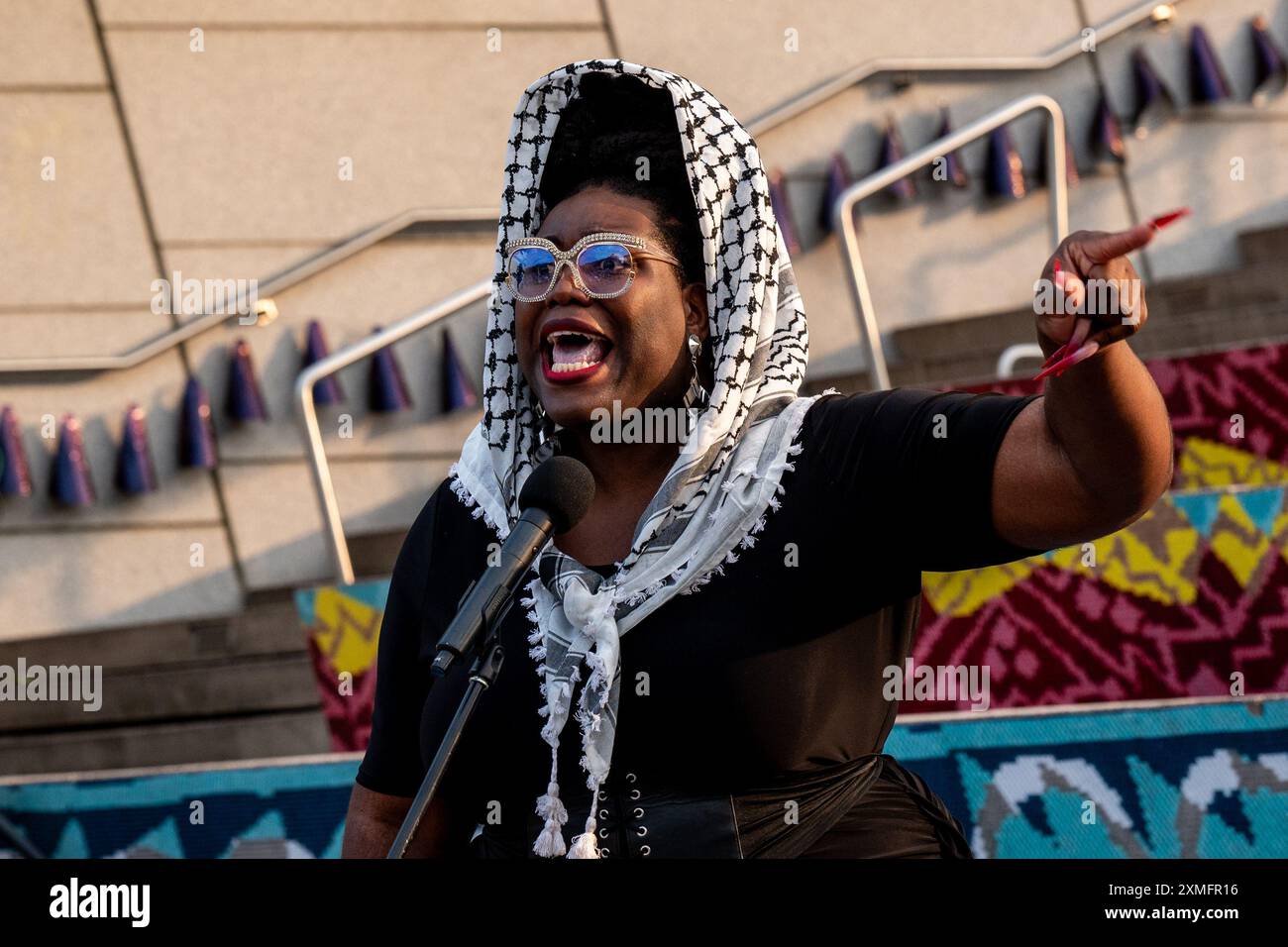Brooklyn, NY, USA, 27th July 2024. Social justice activist Qween Jean ...