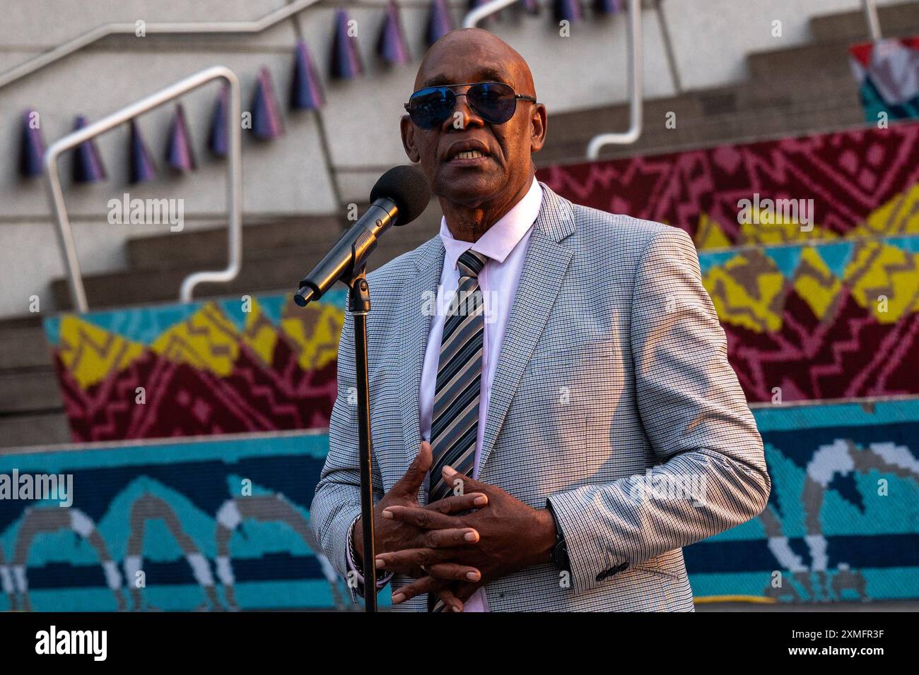Brooklyn, NY, USA. 27th July, 2024. Eric Vassell, father of Saheed ...