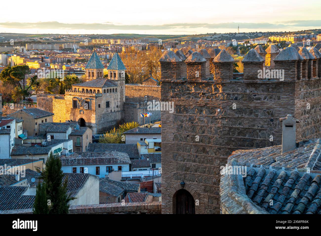 Toledo aerial panoramic skyline view of the ancient Spanish walled city ...