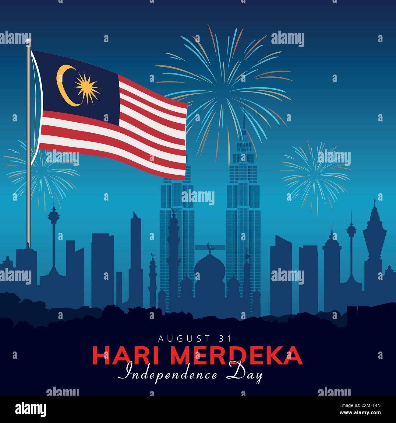 Merdeka day of malaysia Stock Vector Images - Alamy