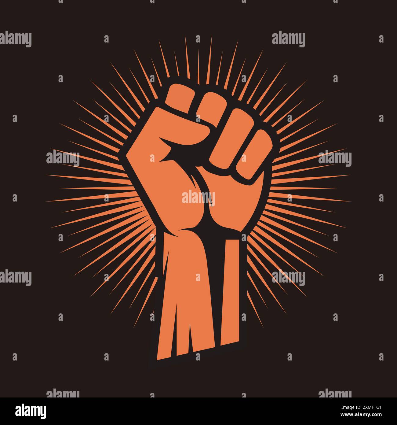 Revolution Hand with clenched fist vector illustration, Hand raised ...