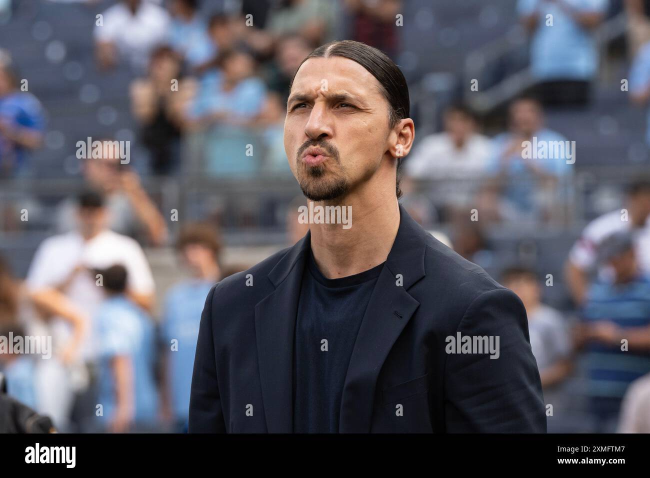 Zlatan Ibrahimovic seen before friendly match between Manchester City ...