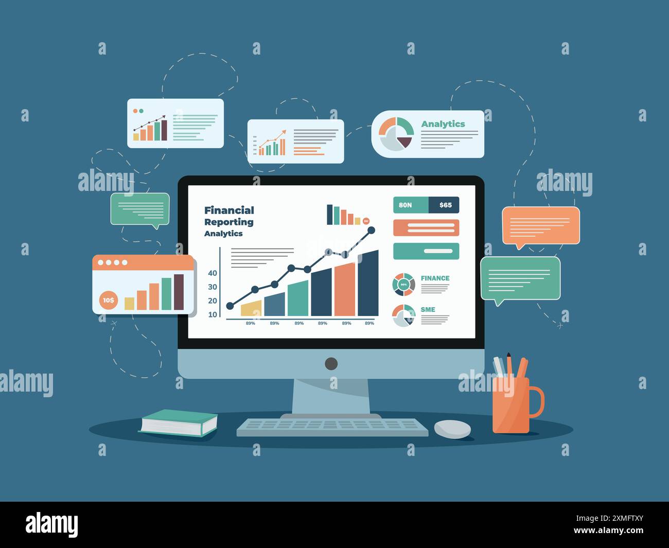 Monitor pie chart hi-res stock photography and images - Alamy