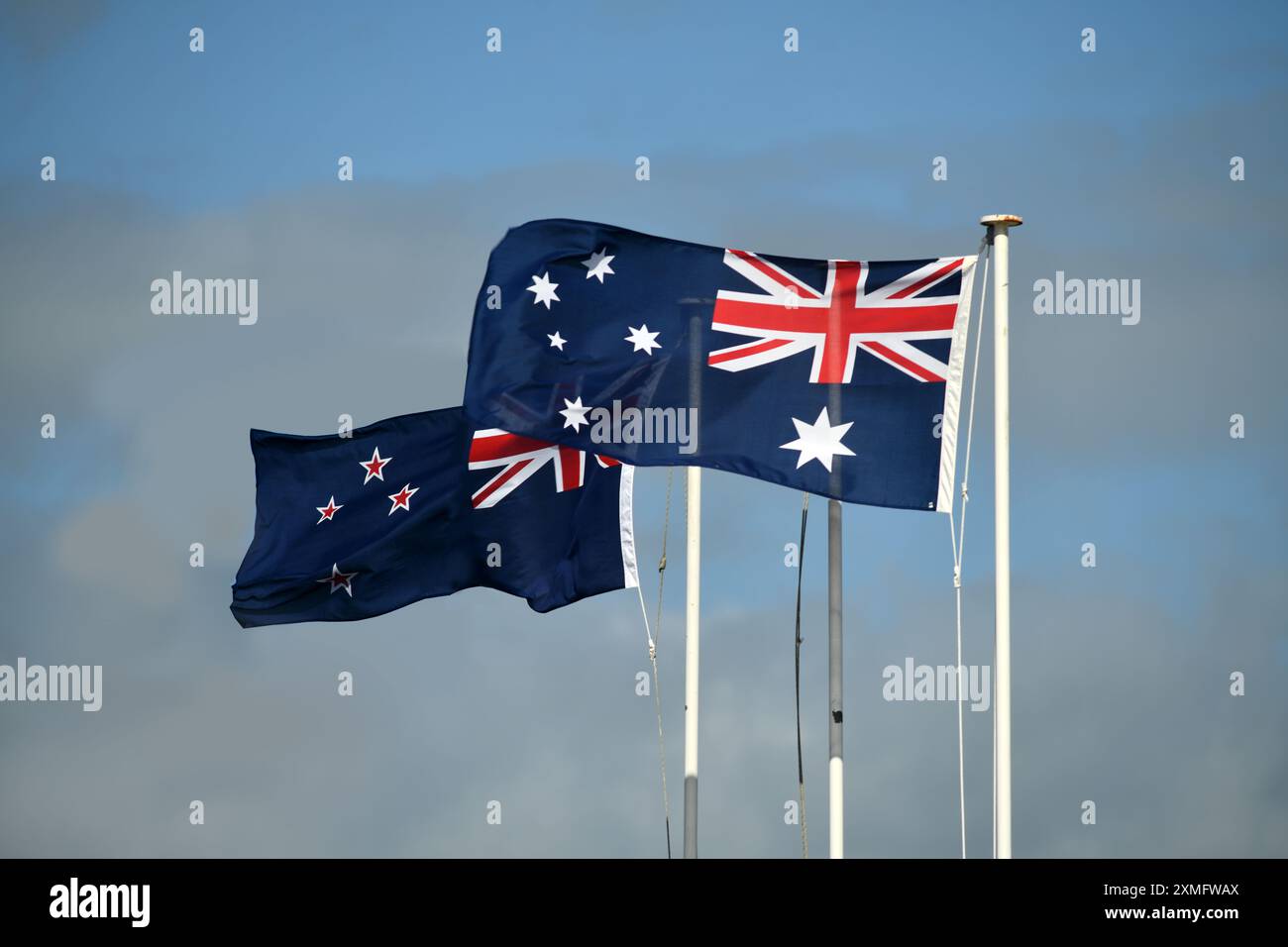 Flags of Australia and New Zealand, historical allies in times of war and peace Stock Photo - Alamy