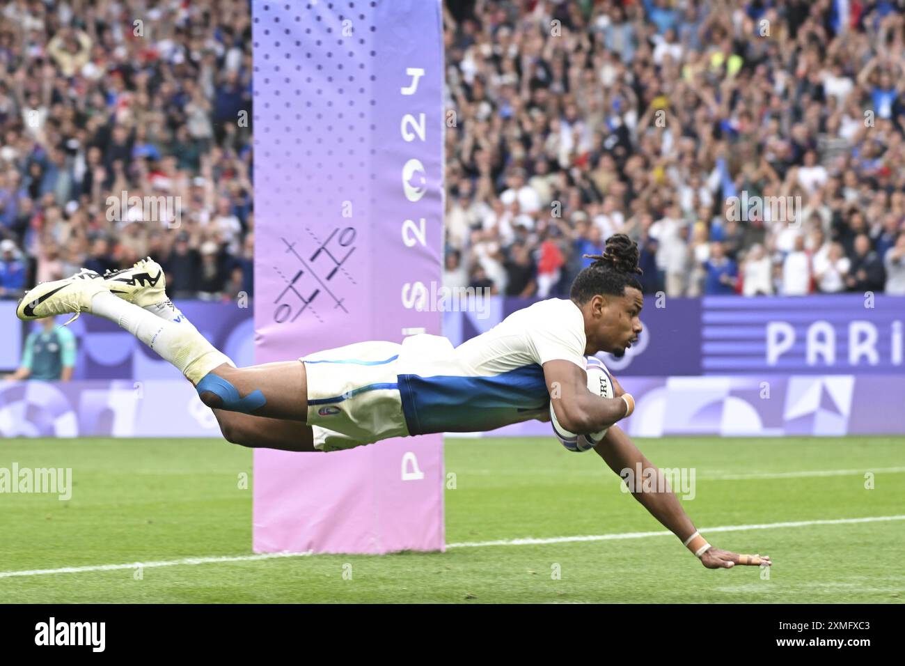 Paris, France. 27th July 2024. Jefferson-Lee Joseph (France) scores a ...