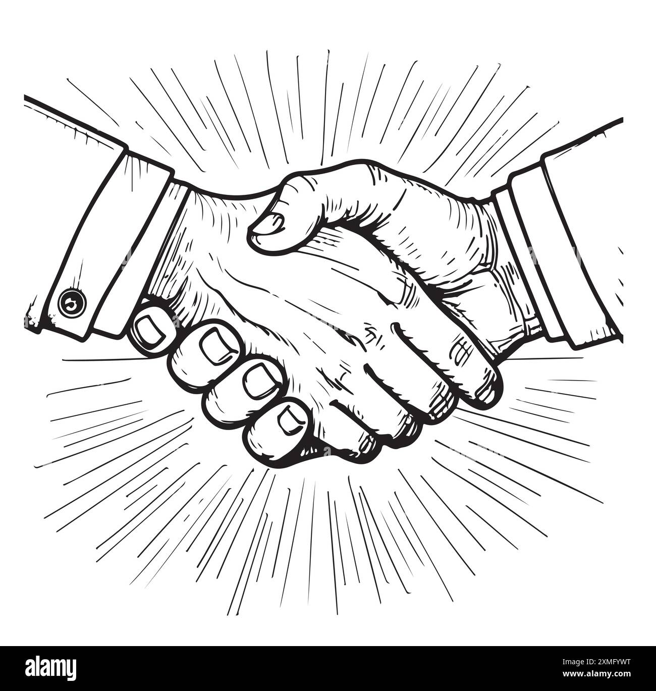 Vector hand drawn of handshake outline doodle icon. Handshake concept ...