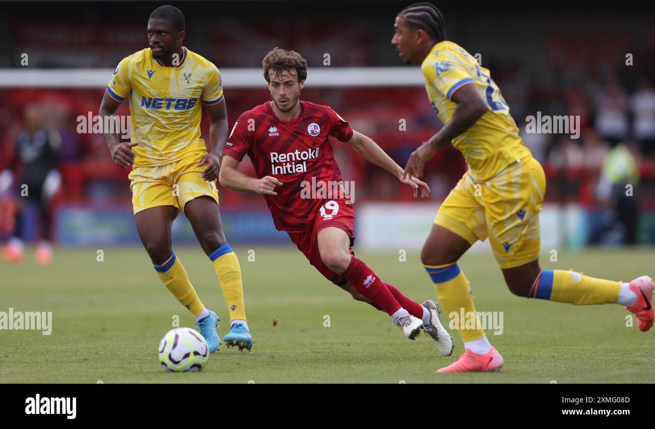 Crawley Town's Jeremy Kelly and Chris Richards of Crystal Palace Stock ...