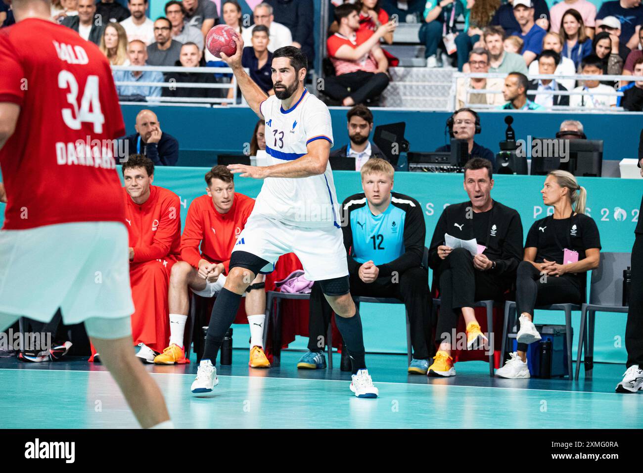 Paris, France. 27th July 2024. Nicolas Karabatic (France), Handball ...