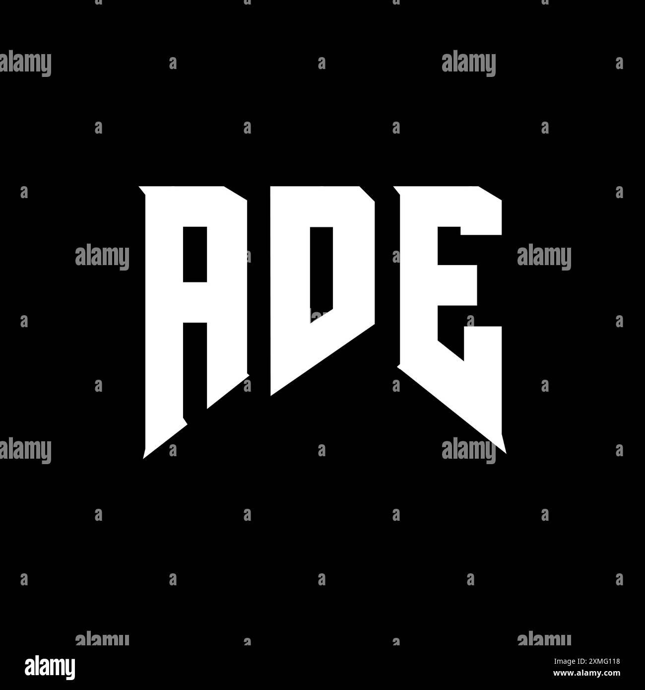 ADE letter logo design for technology company. ADE logo design black and white color combination ...