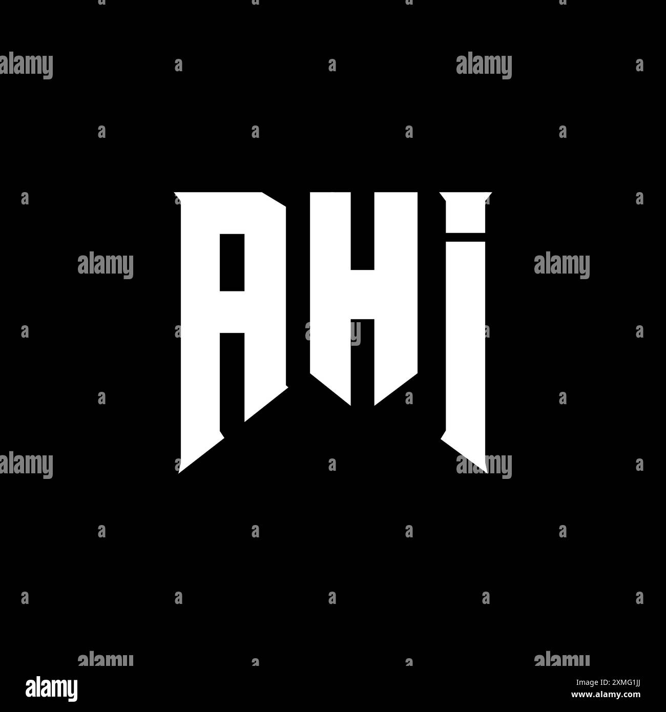 AHI letter logo design for technology company. AHI logo design black ...