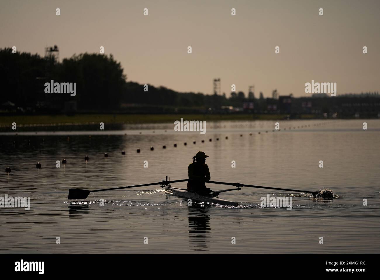 Thi Hue Pham, of Vietnam, competes in the women's single scull rowing ...