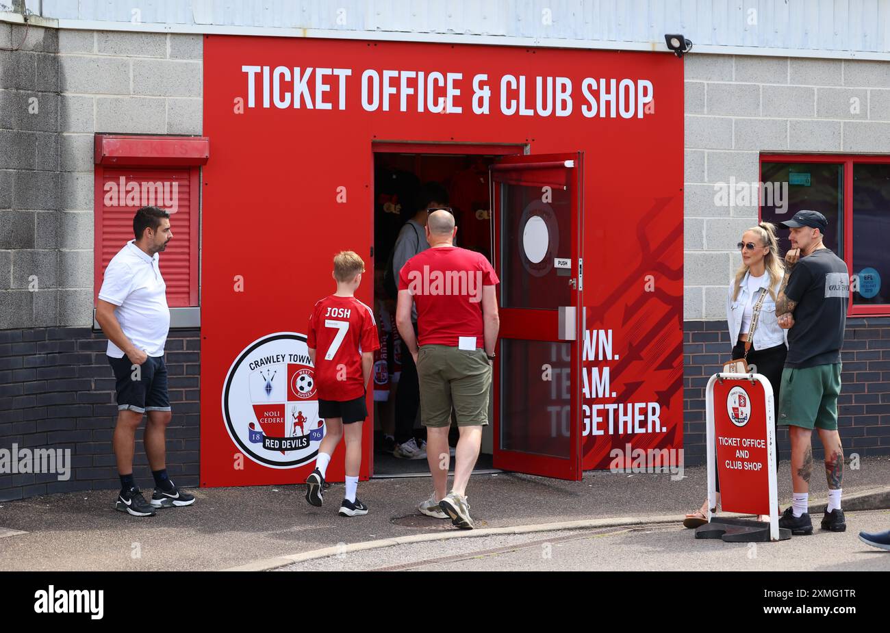 General View of the Broadfield Stadium Club Shop before the match Stock ...