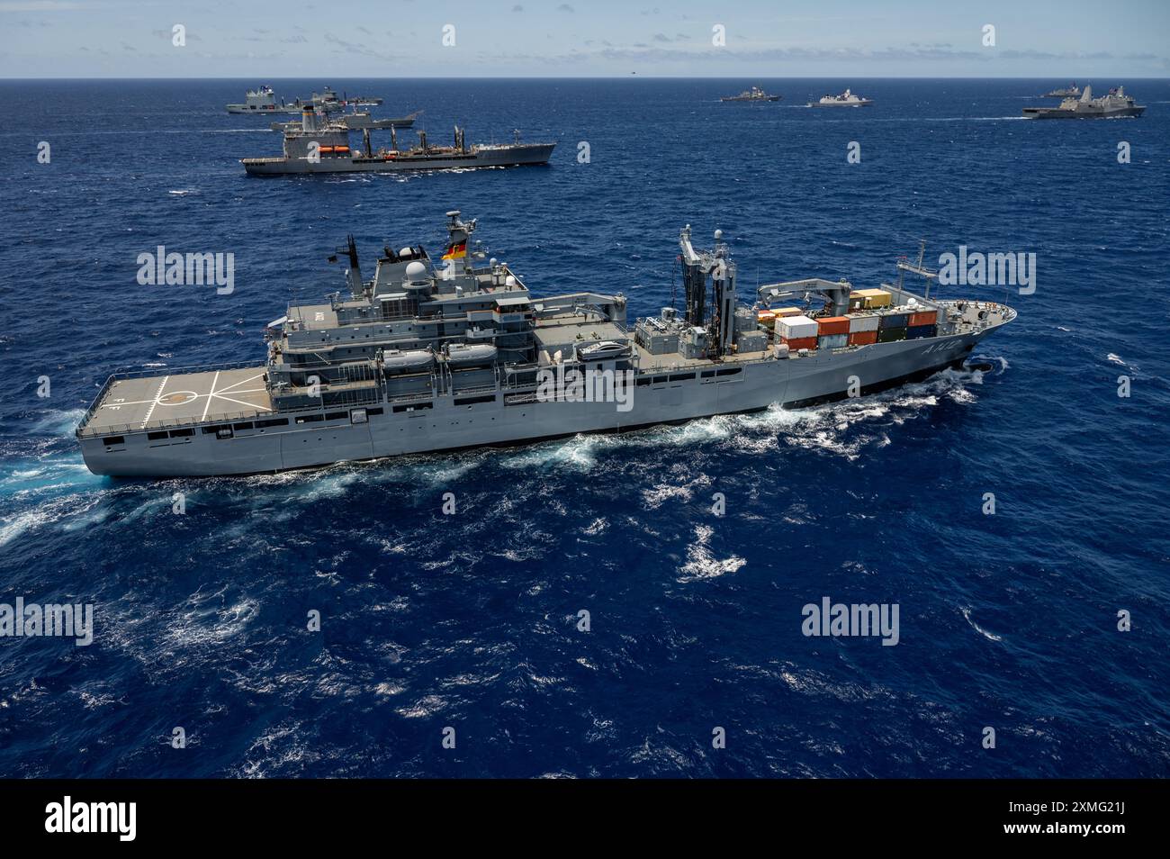 German Navy replenishment ship FGS Frankfurt Am Main (A 1412) sails in ...