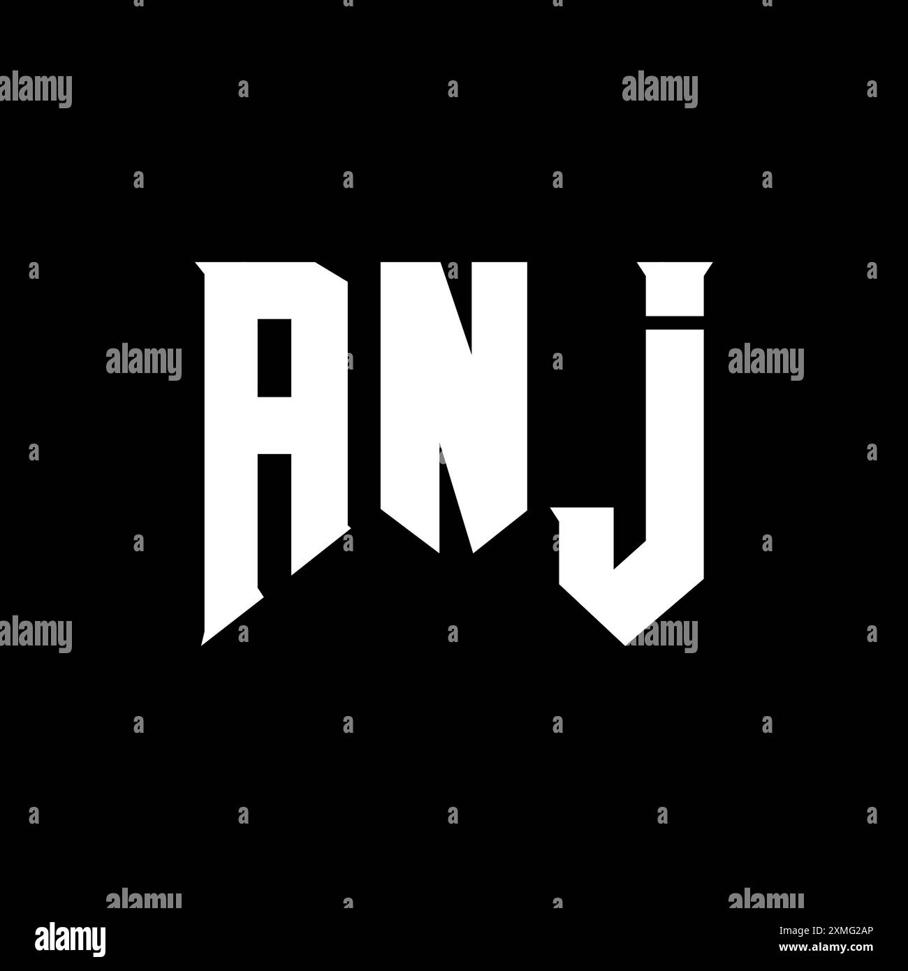 ANJ letter logo design for technology company. ANJ logo design black ...
