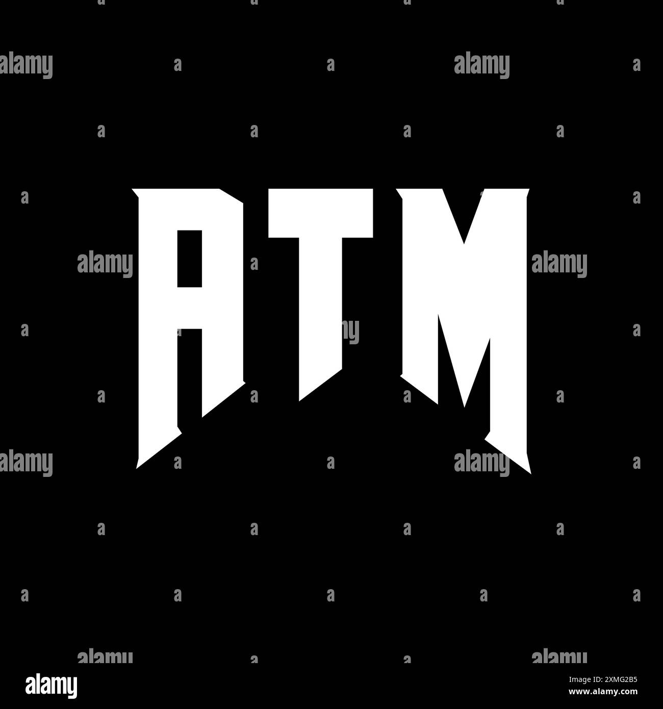 ATM letter logo design for technology company. ATM logo design black ...