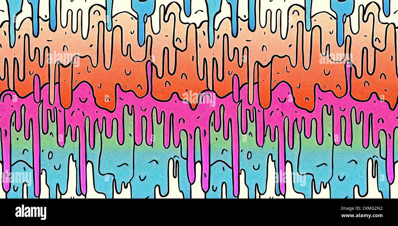 Fun dripping paint effect digital banner pattern with whimsical ink ...