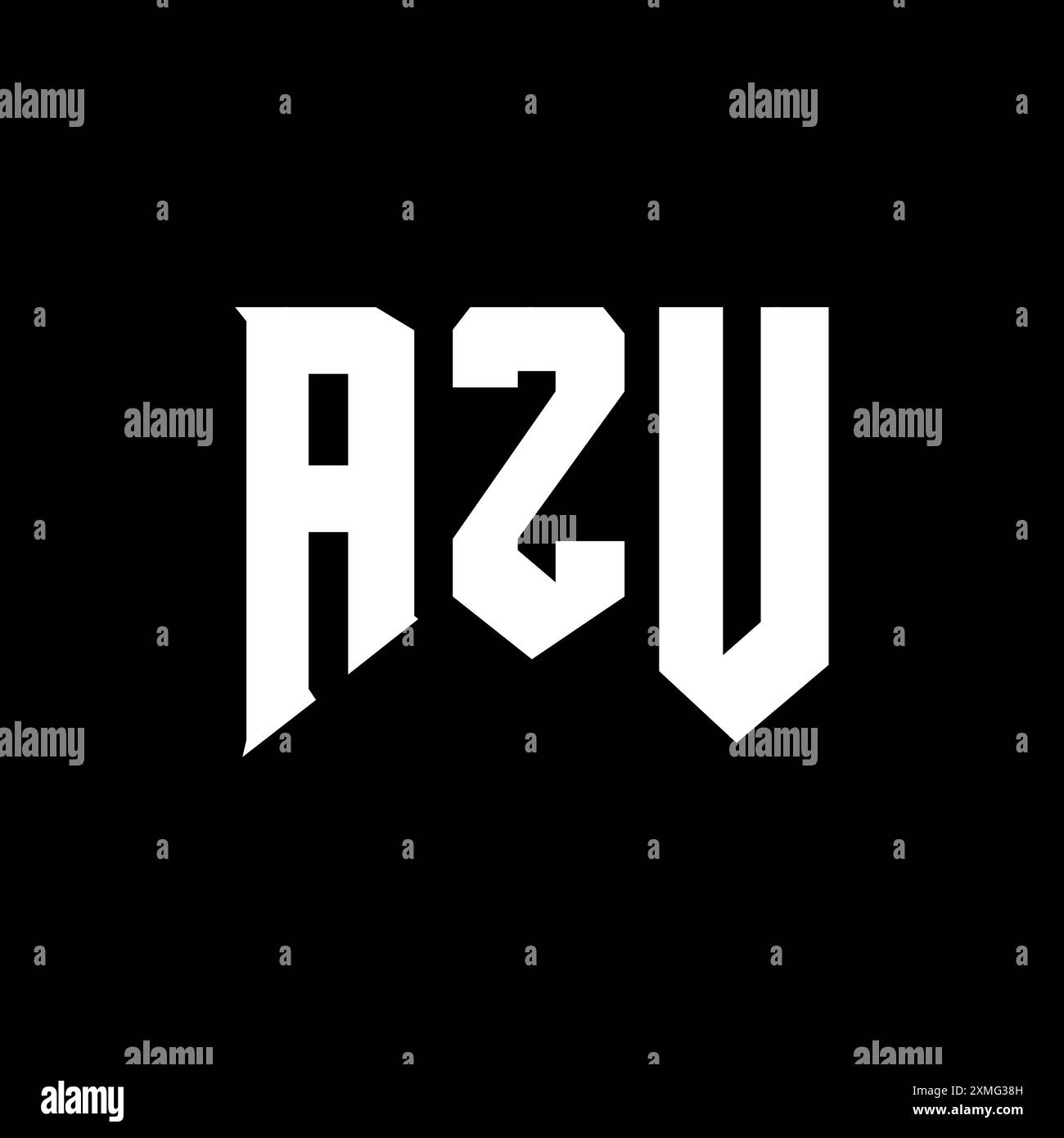 AZU letter logo design for technology company. AZU logo design black and white color combination ...