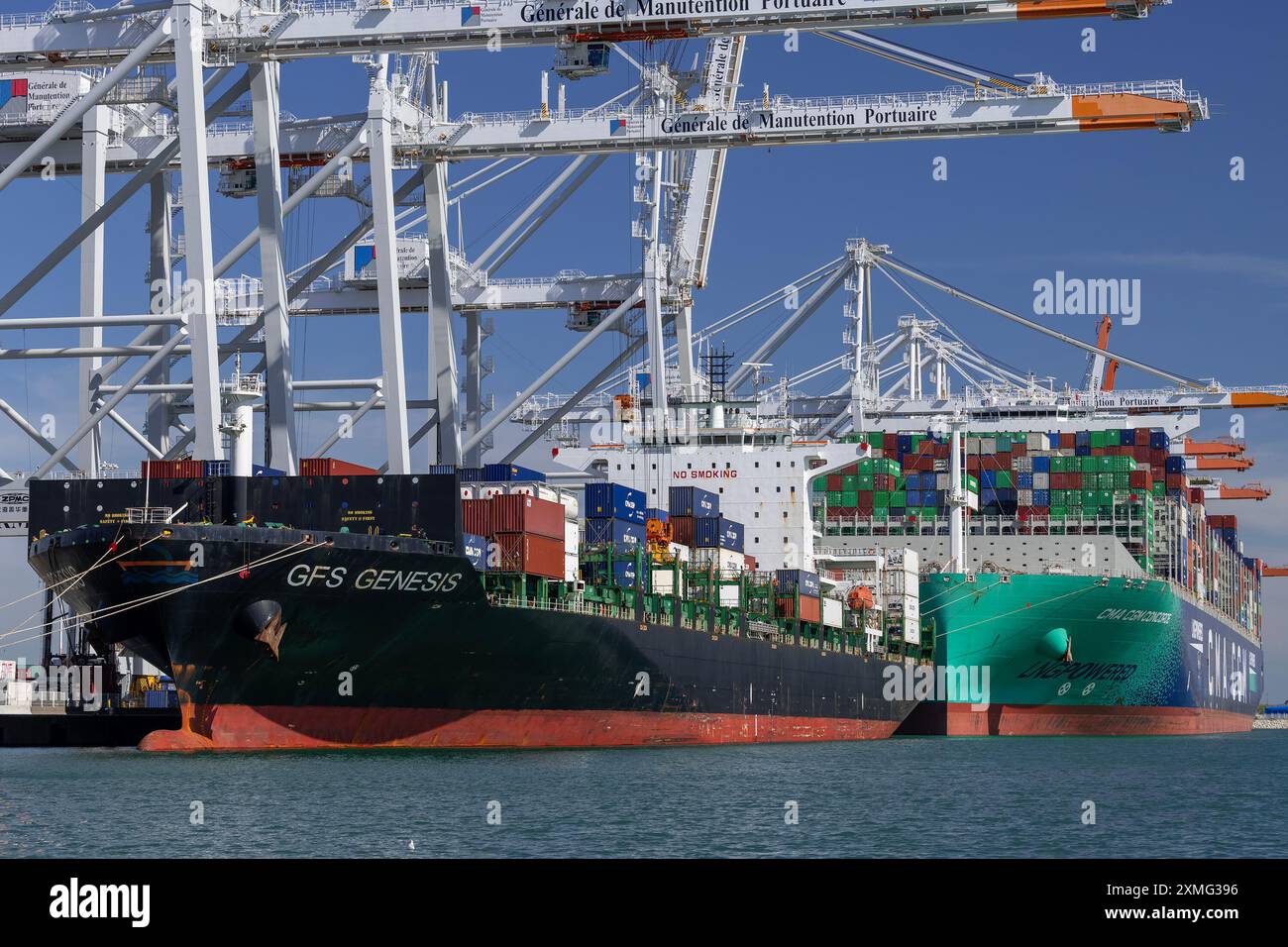 Le Havre, France - View on the container ship GFS GENESIS alongside at ...