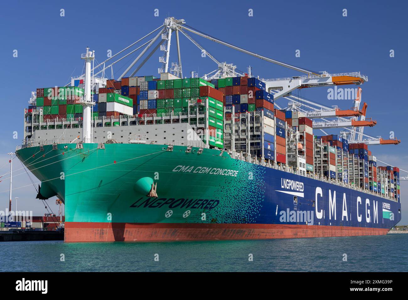 Le Havre, France - View on the container ship CMA CGM CONCORDE ...