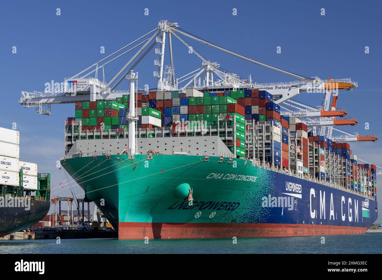 Le Havre, France - View on the container ship CMA CGM CONCORDE ...