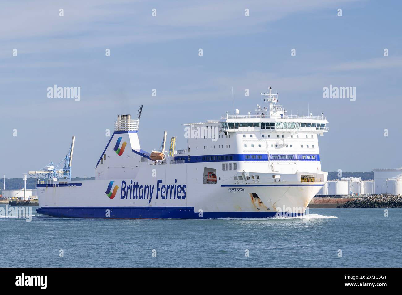 Le Havre, France - View on the passenger Ro-Ro cargo ship COTENTIN ...