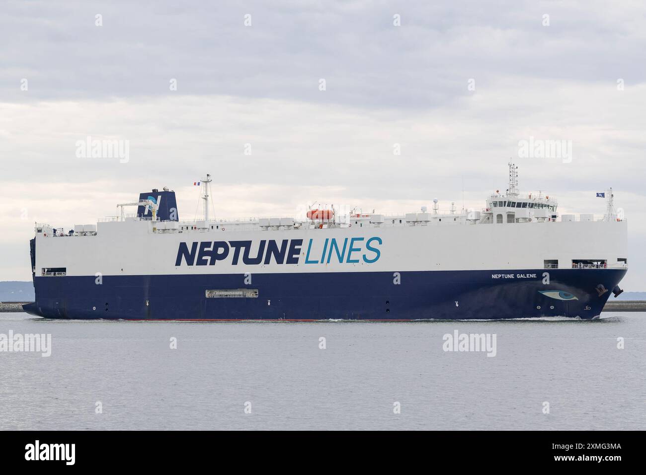 Le Havre, France - View on the vehicles carrier NEPTUNE GALENE leaving ...