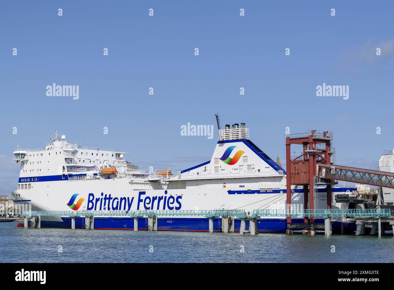 Le Havre, France - View on the passenger Ro-Ro cargo ship COTENTIN ...
