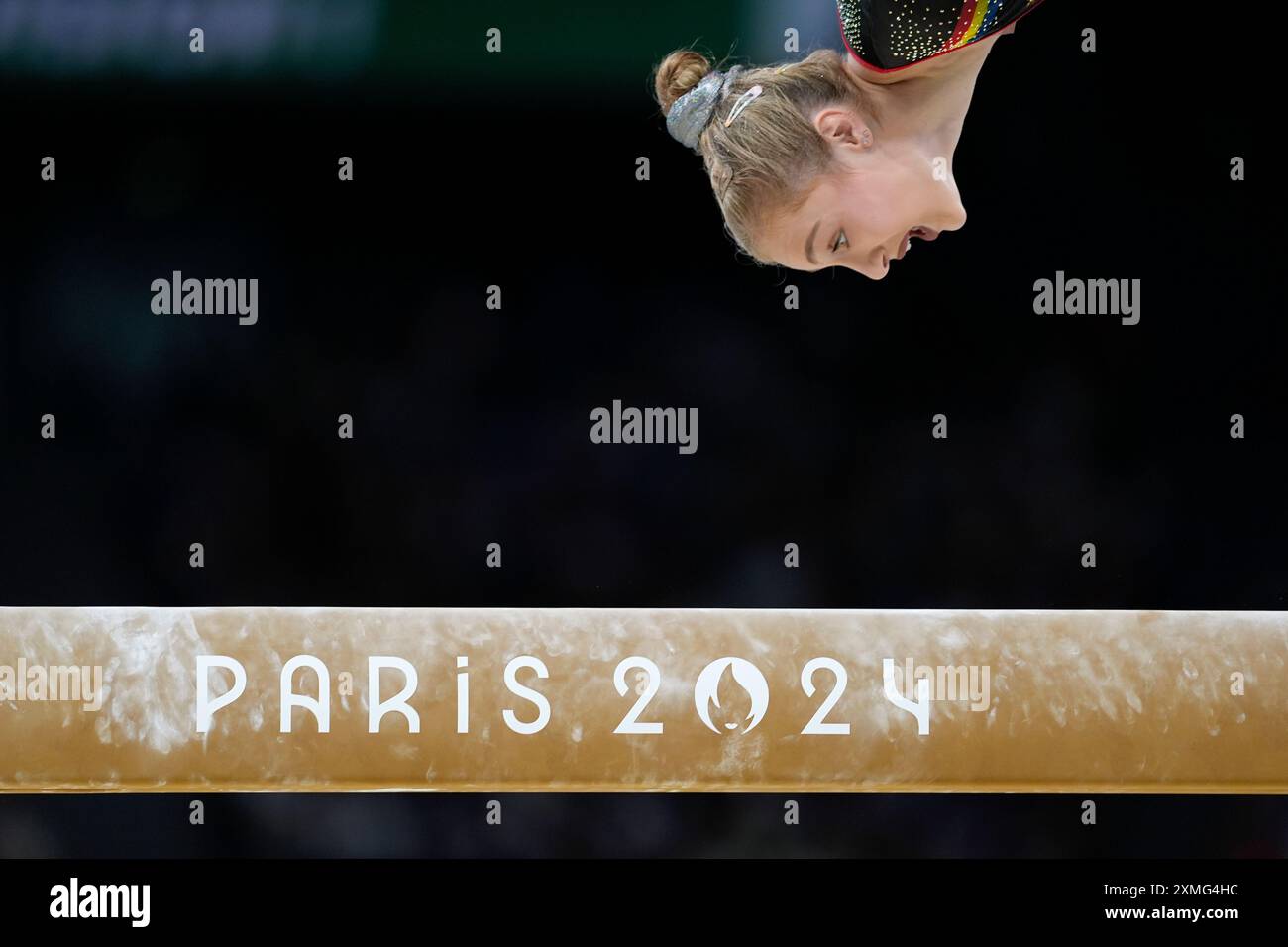 Sabrina Maneca-Voinea, of Romania, competes on the balance beam during ...