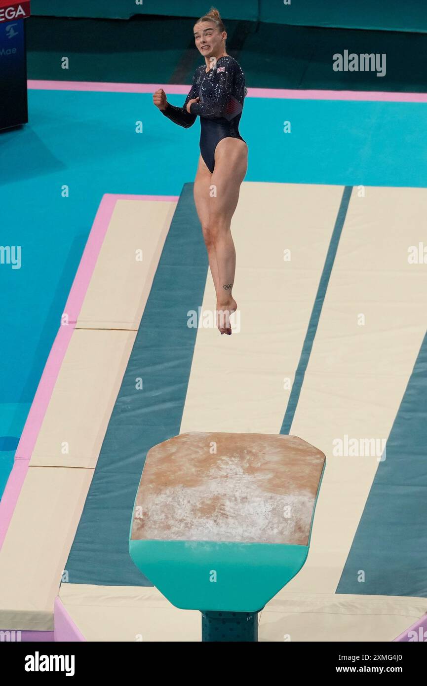 Alice Kinsella, of Great Britain, performs on the beam during a women's ...