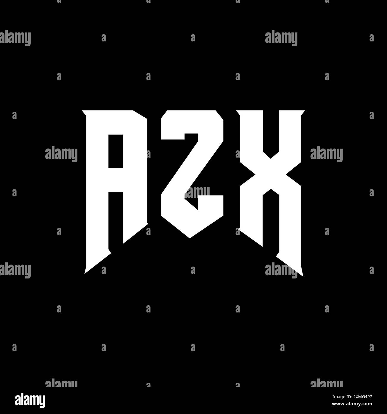 AZX letter logo design for technology company. AZX logo design black and white color combination ...