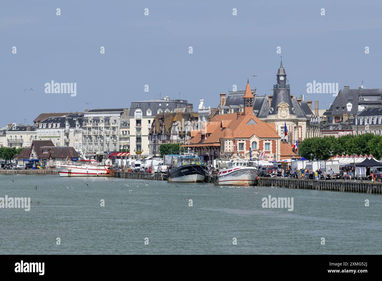 Trouville-sur-Mer, France - View of the Touques River quay with fishing ...