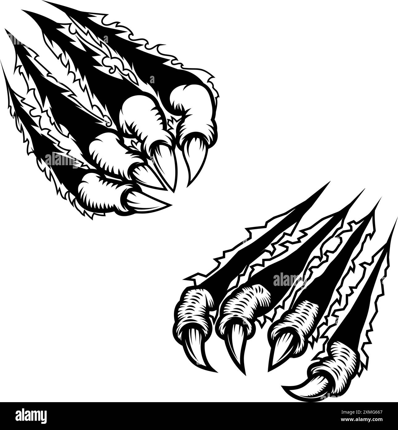 Monster claws scratching background. For poster, t shirt, decoration ...