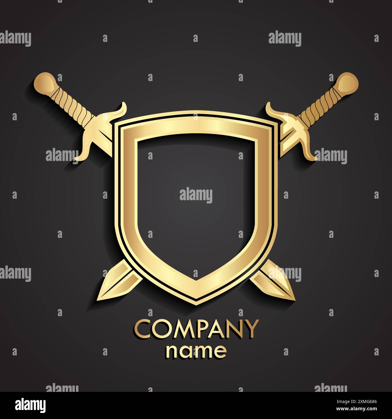 Golden shield icon 3d Stock Vector Images - Alamy