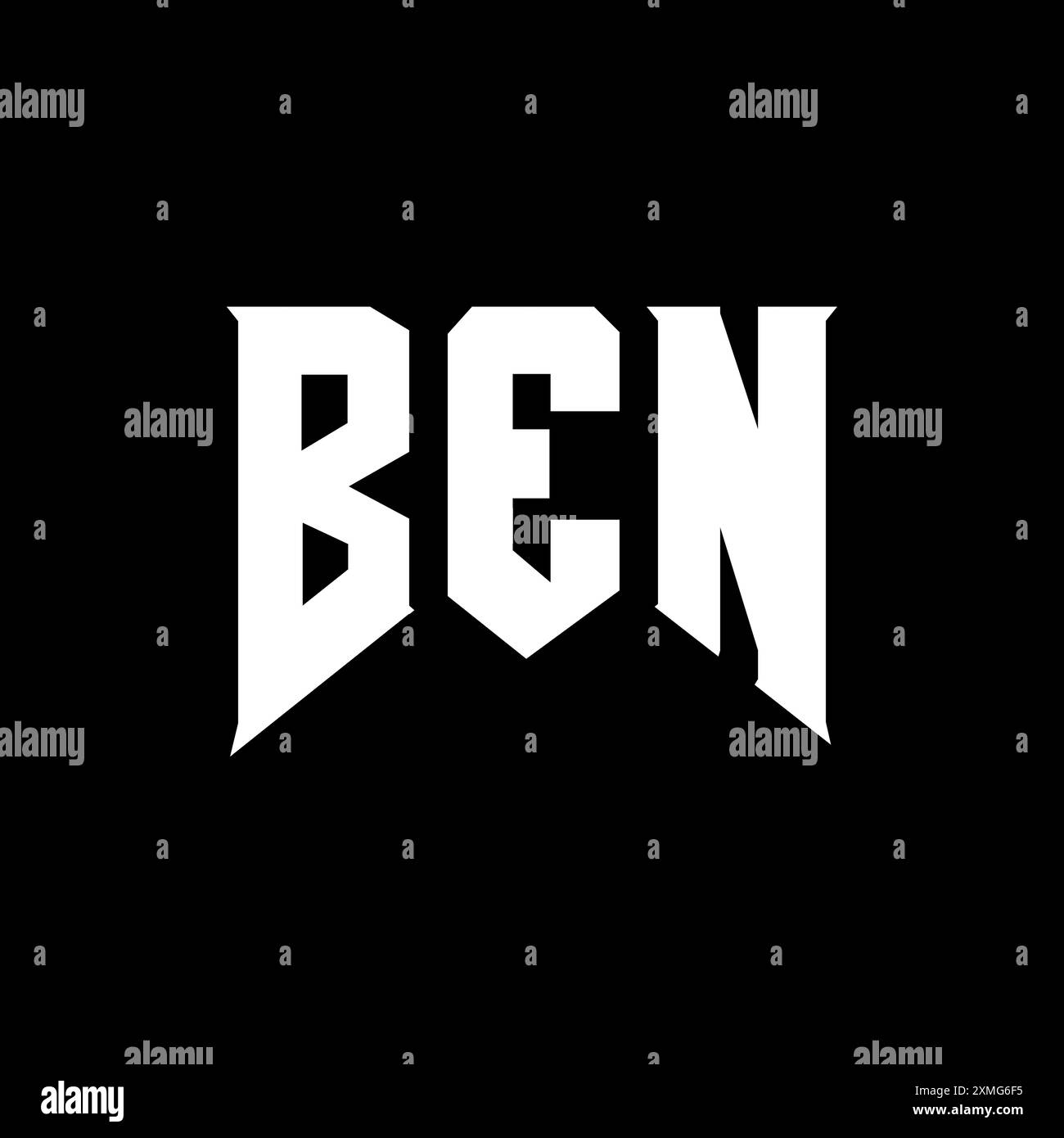BEN letter logo design for technology company. BEN logo design black ...