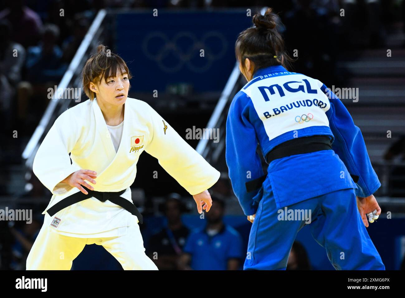 Paris, France. 27th July, 2024. Natsumi Tsunoda ( JPN ) and Baasankhuu ...
