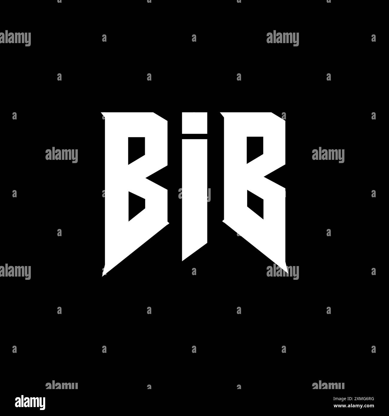 BIB letter logo design for technology company. BIB logo design black ...