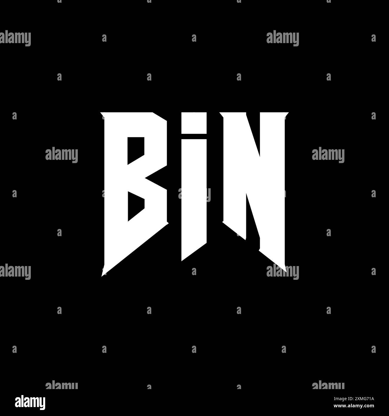 BIN letter logo design for technology company. BIN logo design black ...